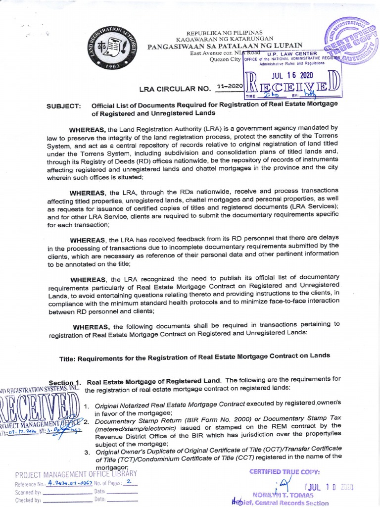 LRA Registration of REM On Titles PDF | PDF | Mortgage Law | Real Estate