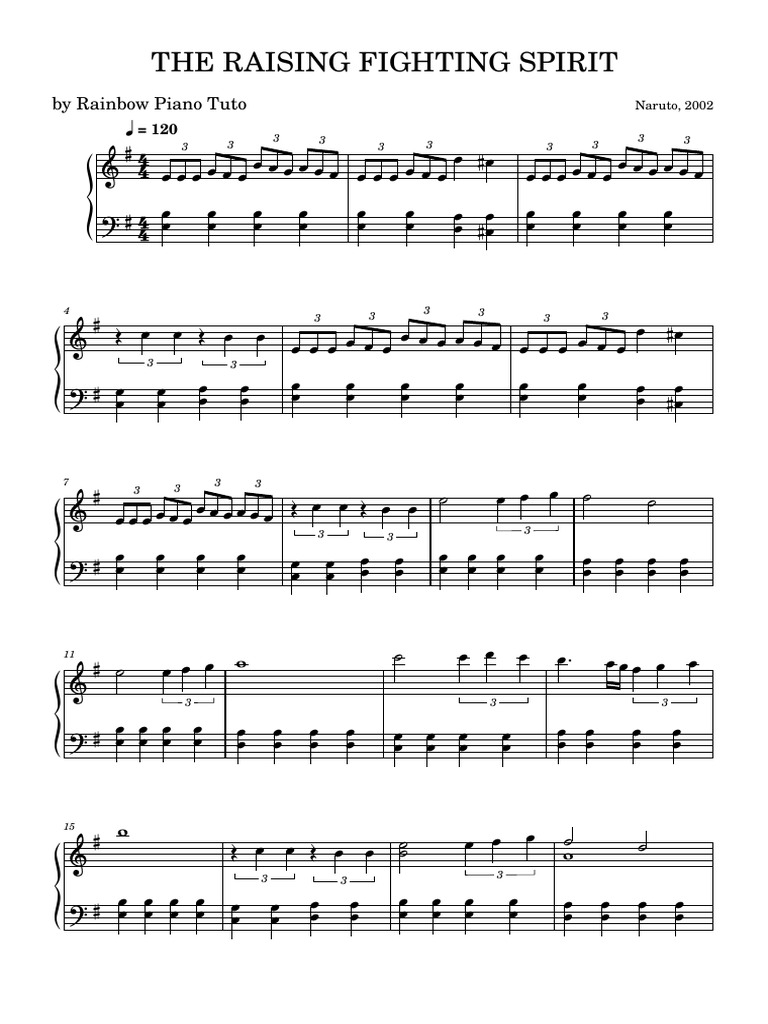 THE RAISING FIGHTING SPIRIT - Naruto - 2002 | PDF