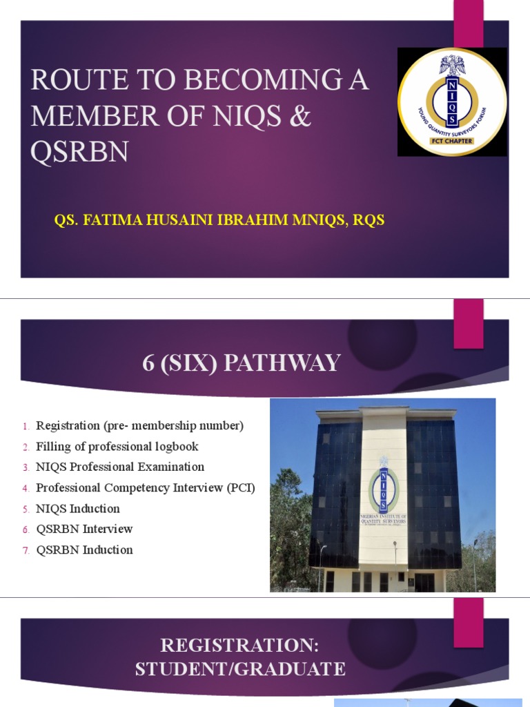 NIQS MEMBERSHIP JOURNEY - A Step by Step Procedure | PDF