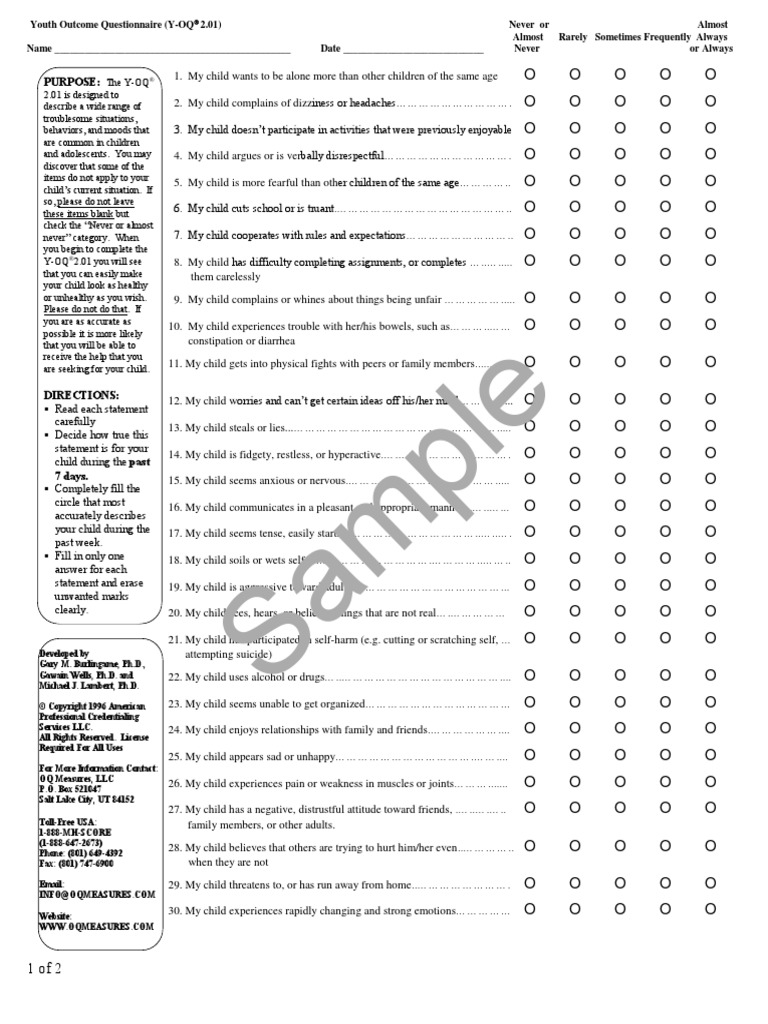 YOQ-English Sample-Omr PDF | PDF | Cognitive Science | Psychology