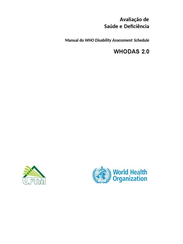 Whodas 2.0 | PDF | Deficiência | Organização Mundial da Saúde