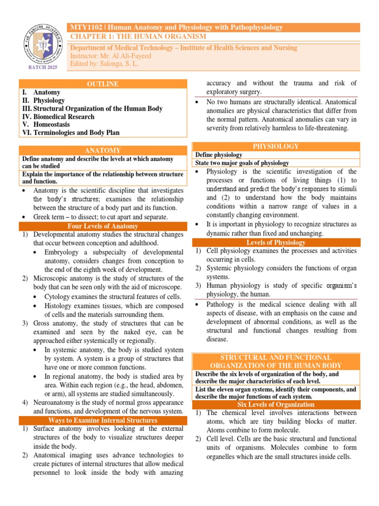 Chapter 1 (The Human Organism) PDF | PDF | Peritoneum | Anatomical Terms Of Location