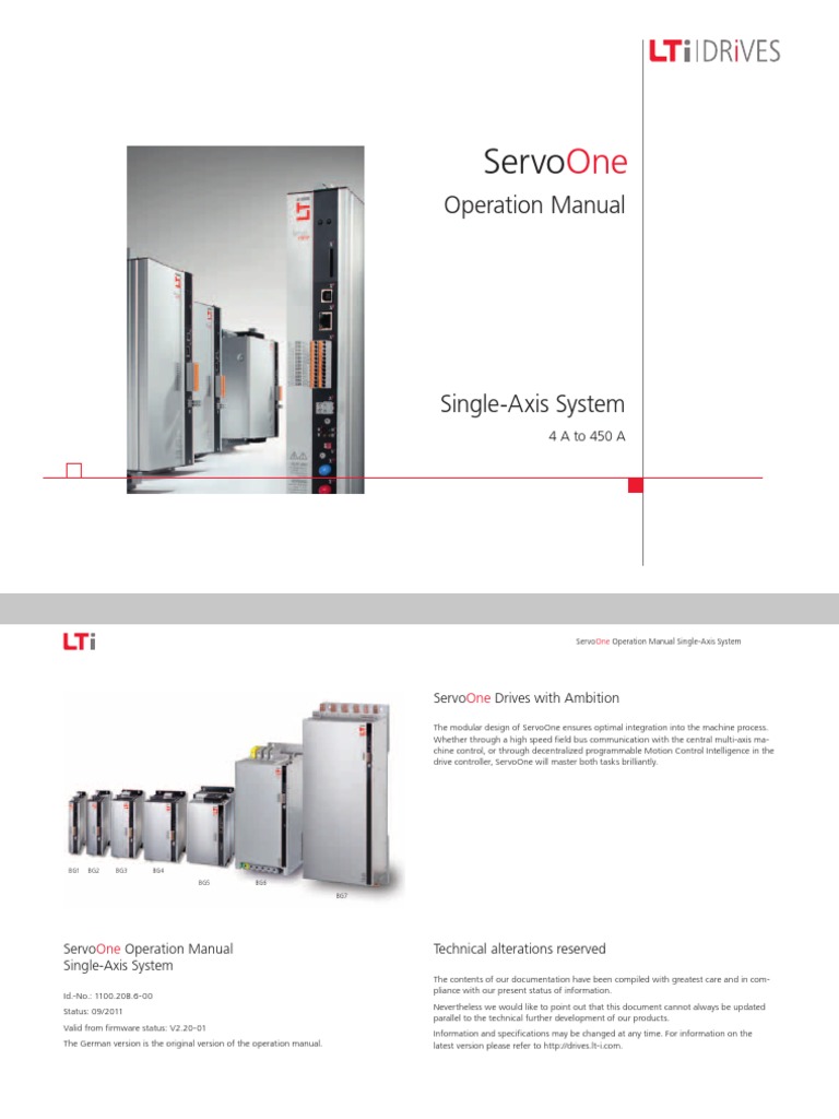 ServoOne Manual Engels PDF | PDF | Mains Electricity | Screw