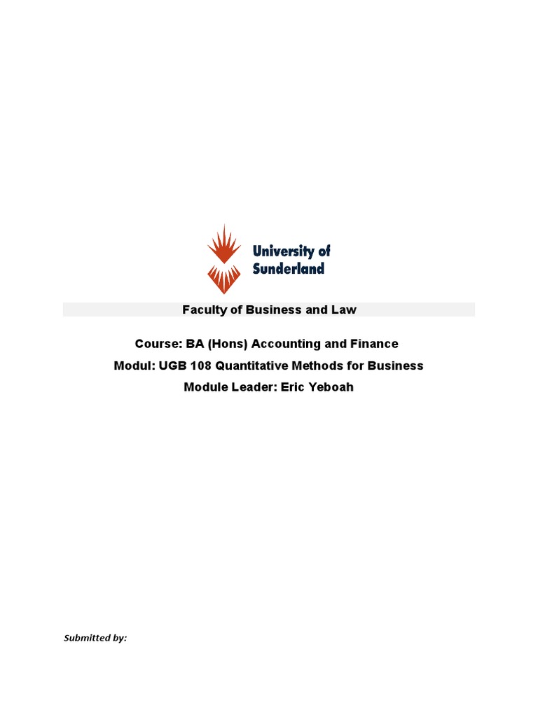 UGB 108 Quantitative Methods For Business | PDF | Sampling (Statistics) | Randomness