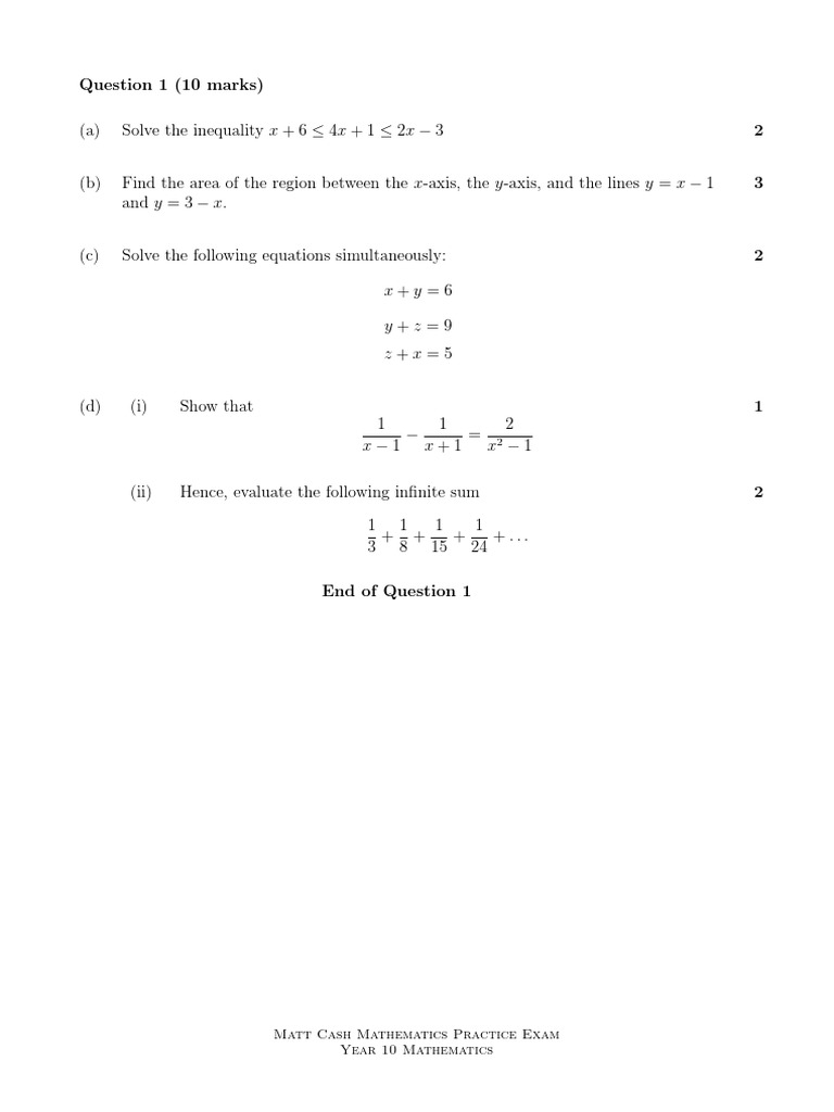 Hard Girra Year 10 Yearly | PDF | Quadratic Equation | Geometry