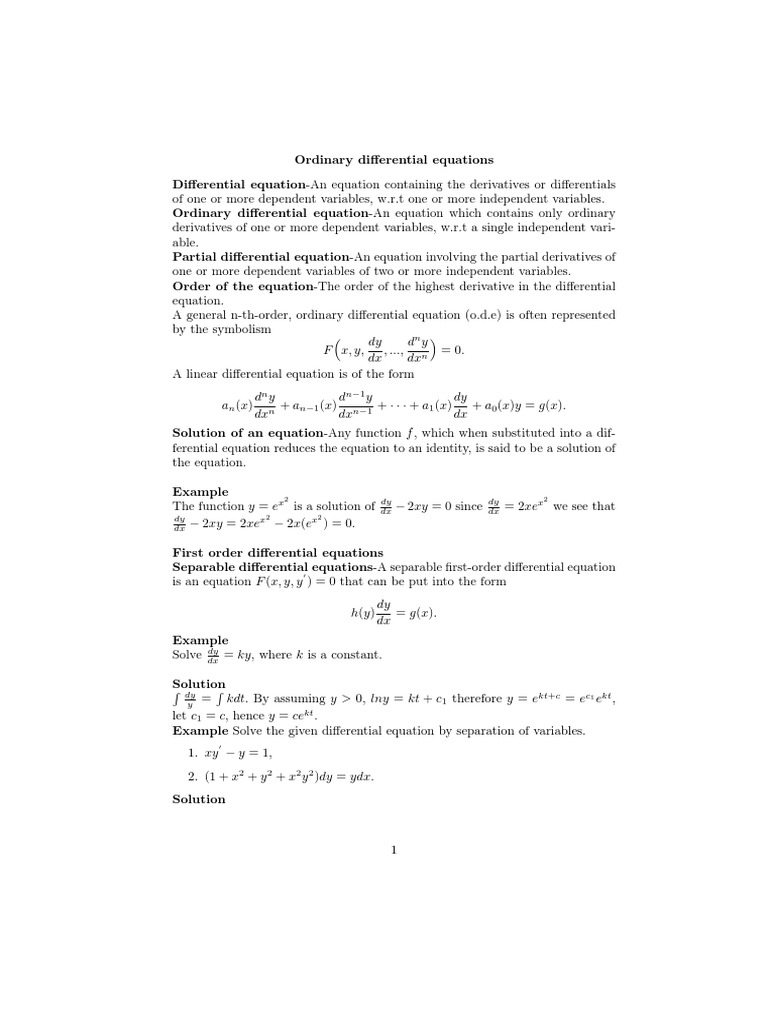 Sma Ode 2 | PDF | Differential Equations | Equations