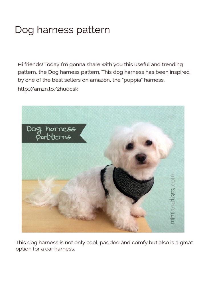 Free Dog Harness Sewing Pattern PDF | PDF | Seam (Sewing) | Sewing