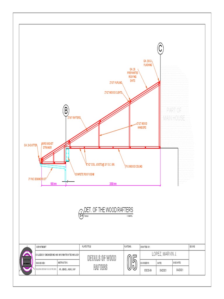 Wood Rafter Details and Specifications | PDF
