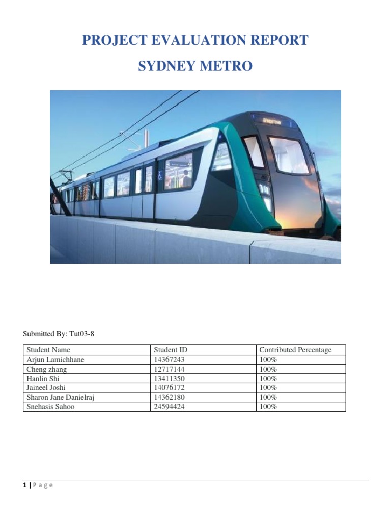 Sydney Metro Economic Evaluation Report | PDF | Sydney | Rapid Transit