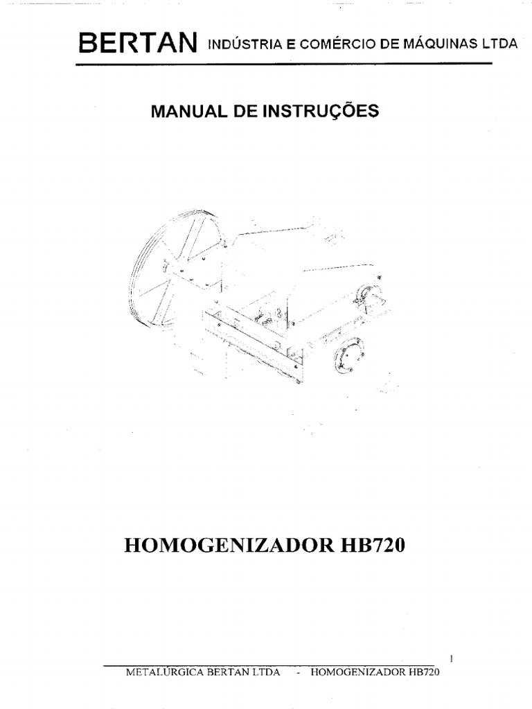 BERTAN - Homogenizador HB-720 PDF | PDF
