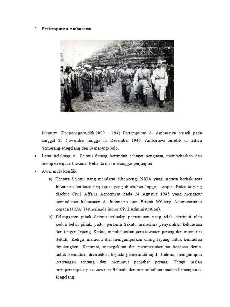 Pertempuran Ambarawa 1945: Sejarah dan Perjanjian | PDF | Sejarah