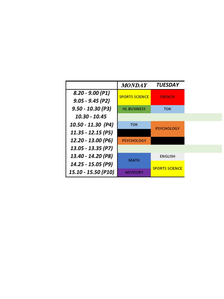 Time Table ME | PDF