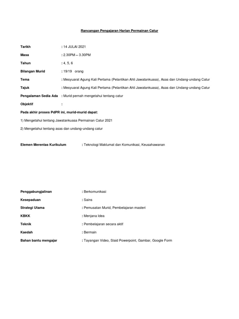 RPH Kokurikulum M2 PDF | PDF