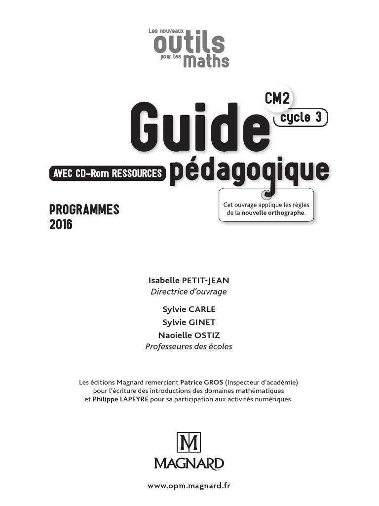 Ressources Maths CM2 avec CD-Rom | PDF | Zone | Nombre