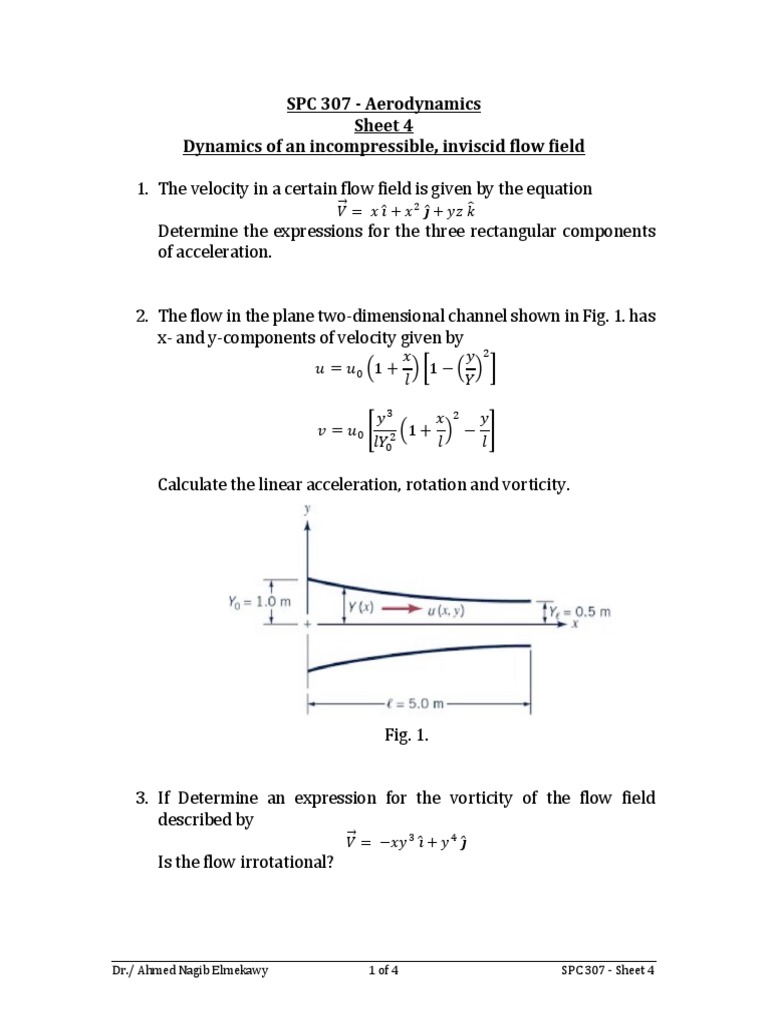 SPC 307 Sheet-4 | PDF | Fluid Dynamics | Pressure