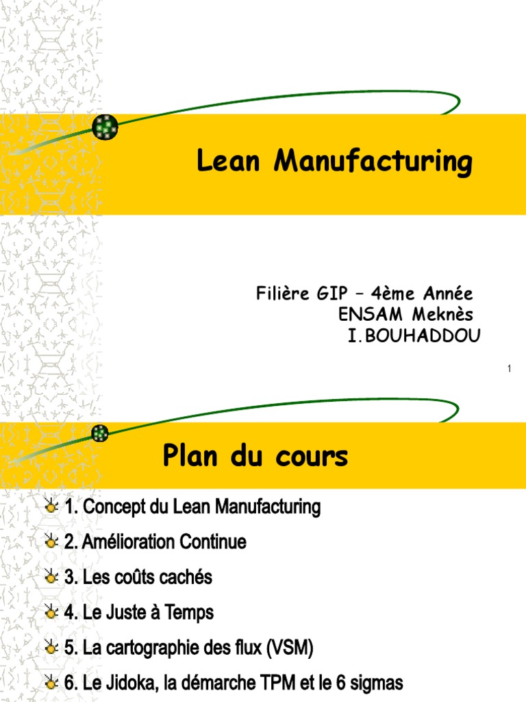 LeanManufacturing Cours 2022 | PDF | Lean (production) | Gestion de la chaîne logistique
