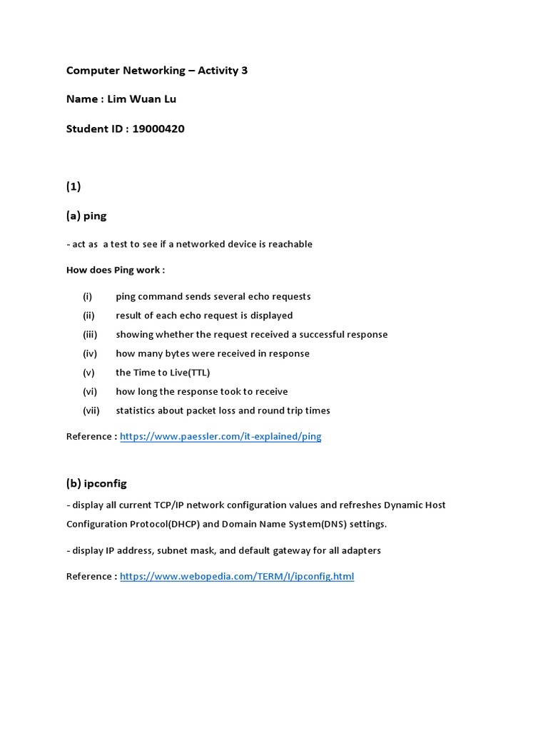 CN-Activity 3 PDF | PDF | Computer Network | Ip Address