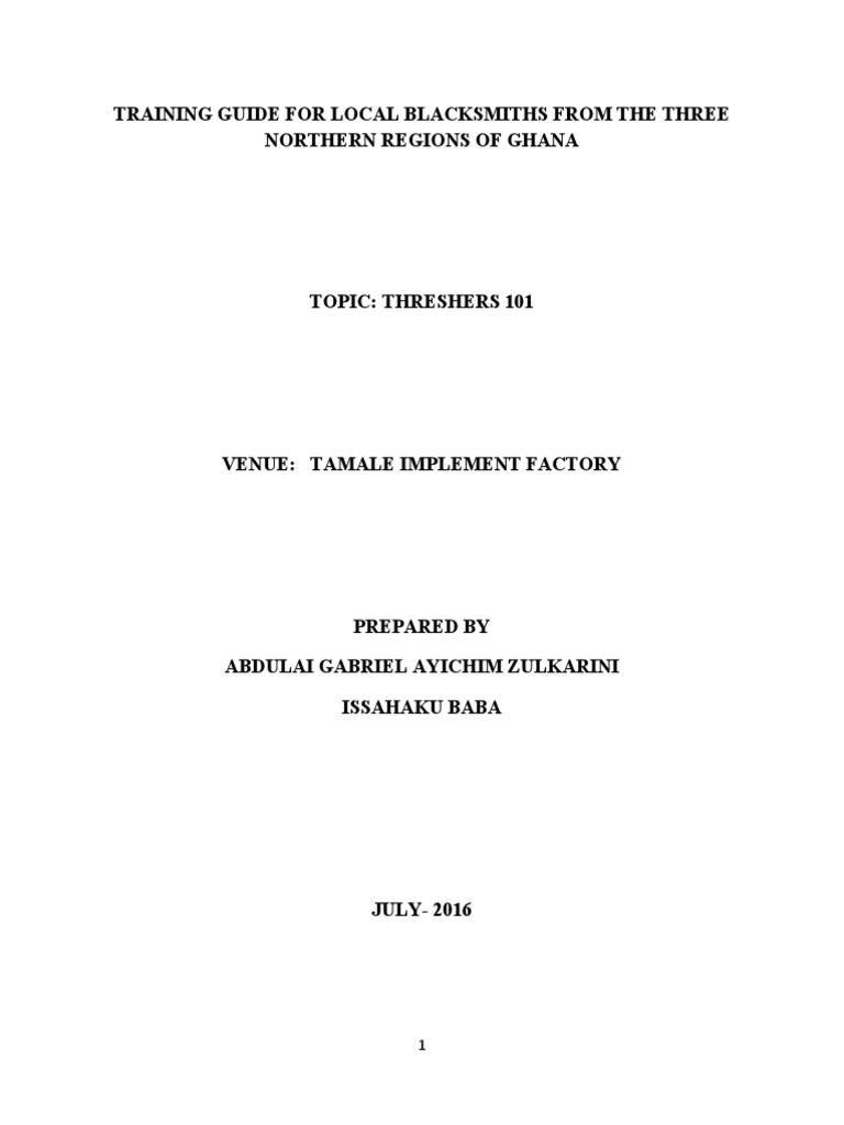 Thresher Design and Operation Manual 1.0 | PDF | Welding | Construction