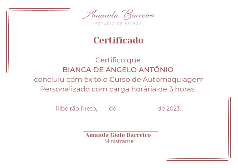 Certificado - Bianca Angelo PDF | PDF