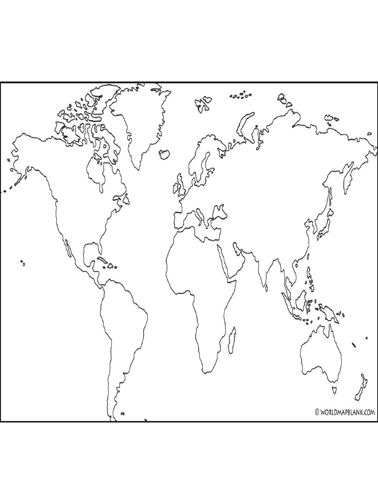 Blank-Map-of-World-Outline-02-A4 | PDF
