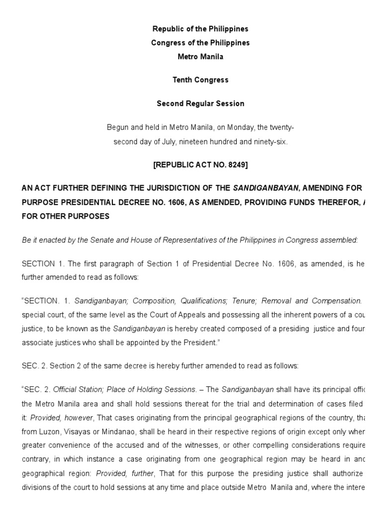 Sandiganbayan Jurisdiction Update | PDF | Jurisdiction | Lawsuit