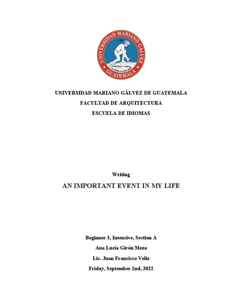 An Important Event in My Life | PDF
