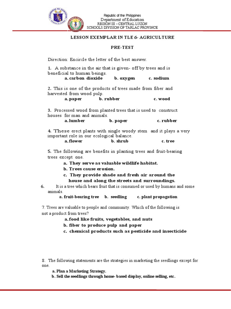 Grade 6 AGRI 1.1 LESSON-EXEMPLAR | PDF | Trees | Plants
