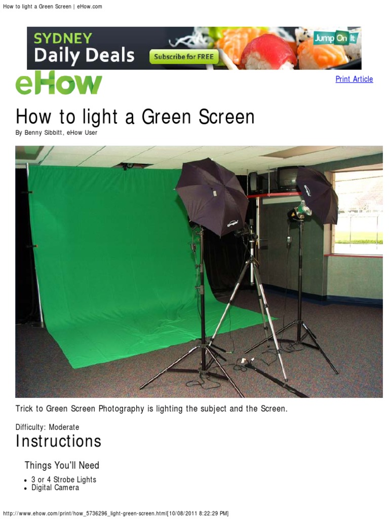 How To Light A Green Screen | PDF