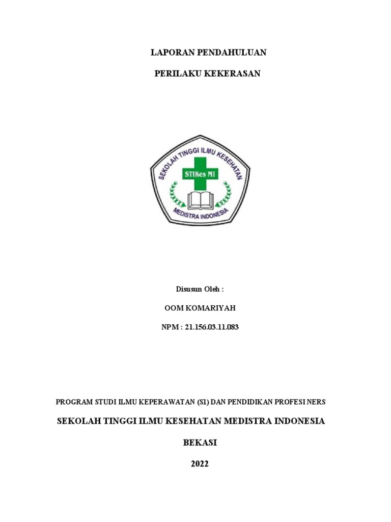 LAPORAN - PENDAHULUAN - Perilaku - Kekerasan - Jamali | PDF