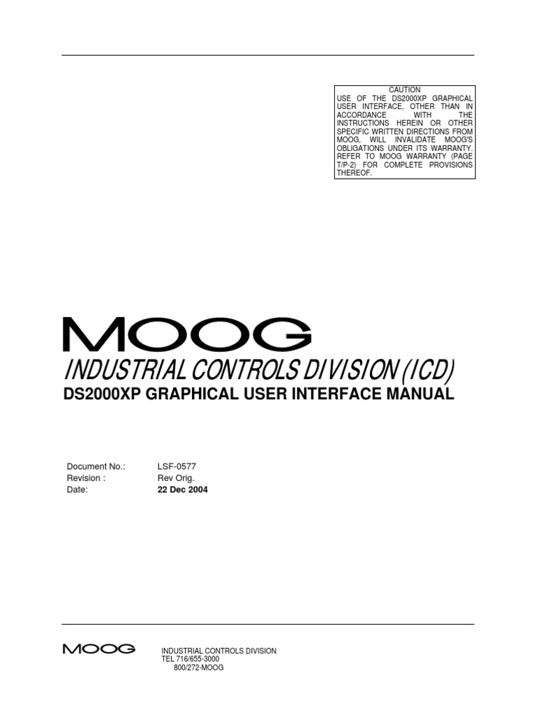 Moog DS2000XP GUI Manual PDF | PDF | Installation (Computer Programs) | Graphical User Interfaces
