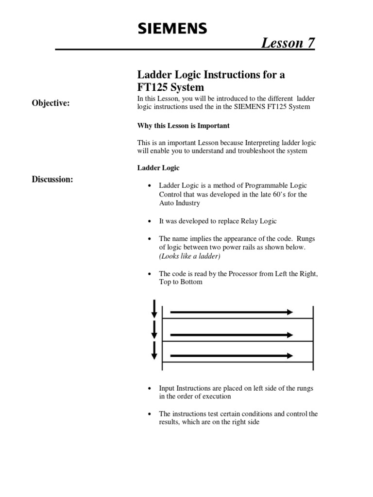 Lesson07 Ladder Siemens | PDF | Logic Gate | Parameter (Computer Programming)