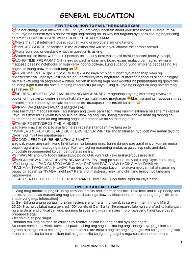 GEN ED REVIEWER v.1 | PDF