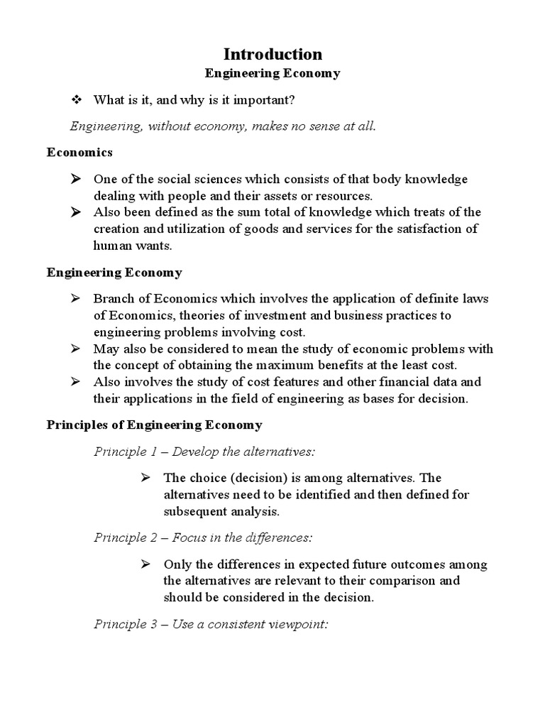 Engineering Economics Notes | PDF | Interest | Present Value