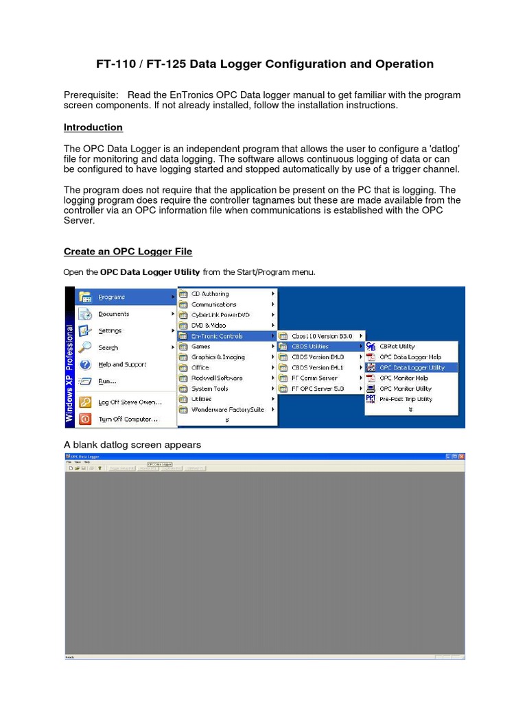 Configuring the OPC Data Logger | PDF | Computer File | Databases