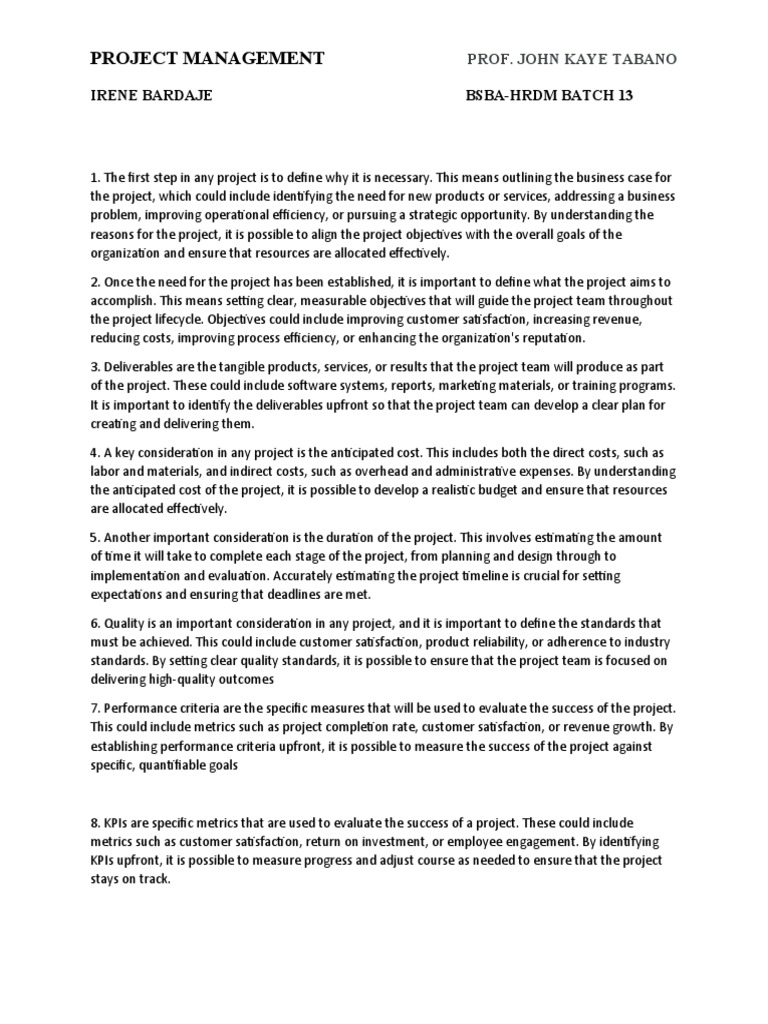 Irene Bardaje | PDF | Performance Indicator | Project Management