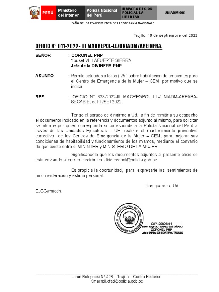 Oficio 011 - Devinfra Programa Aurora | PDF