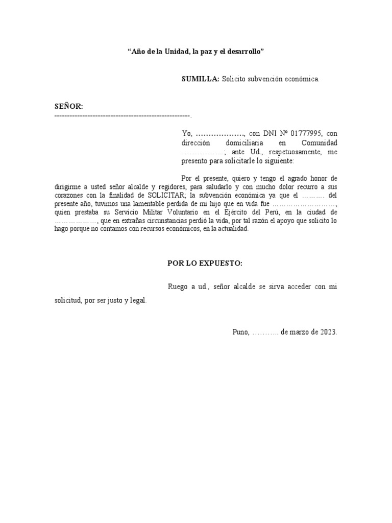 Modelo de Solicitud | PDF Modelo de Solicitud | PDF