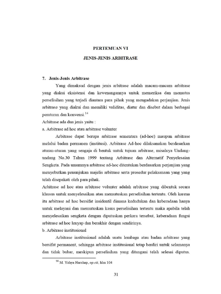 Part 6 Jenis, Klausula Dan Kewenangan Arbitrase PDF | PDF