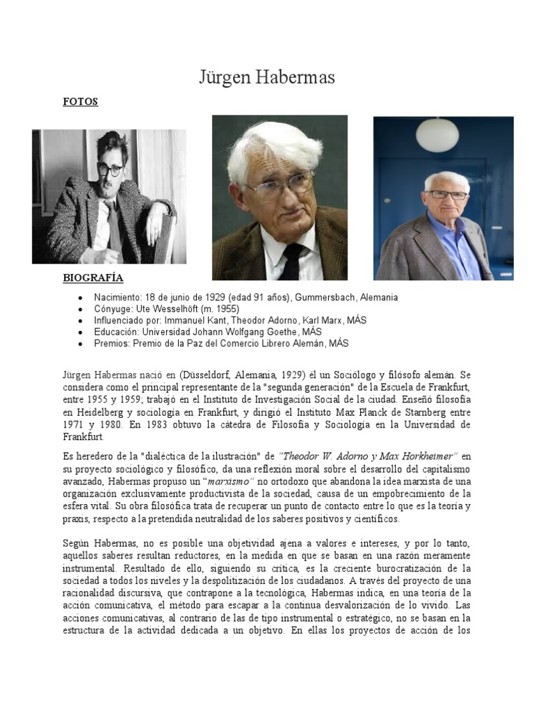 Jürgen Habermas | PDF | Jürgen Habermas | Teoría