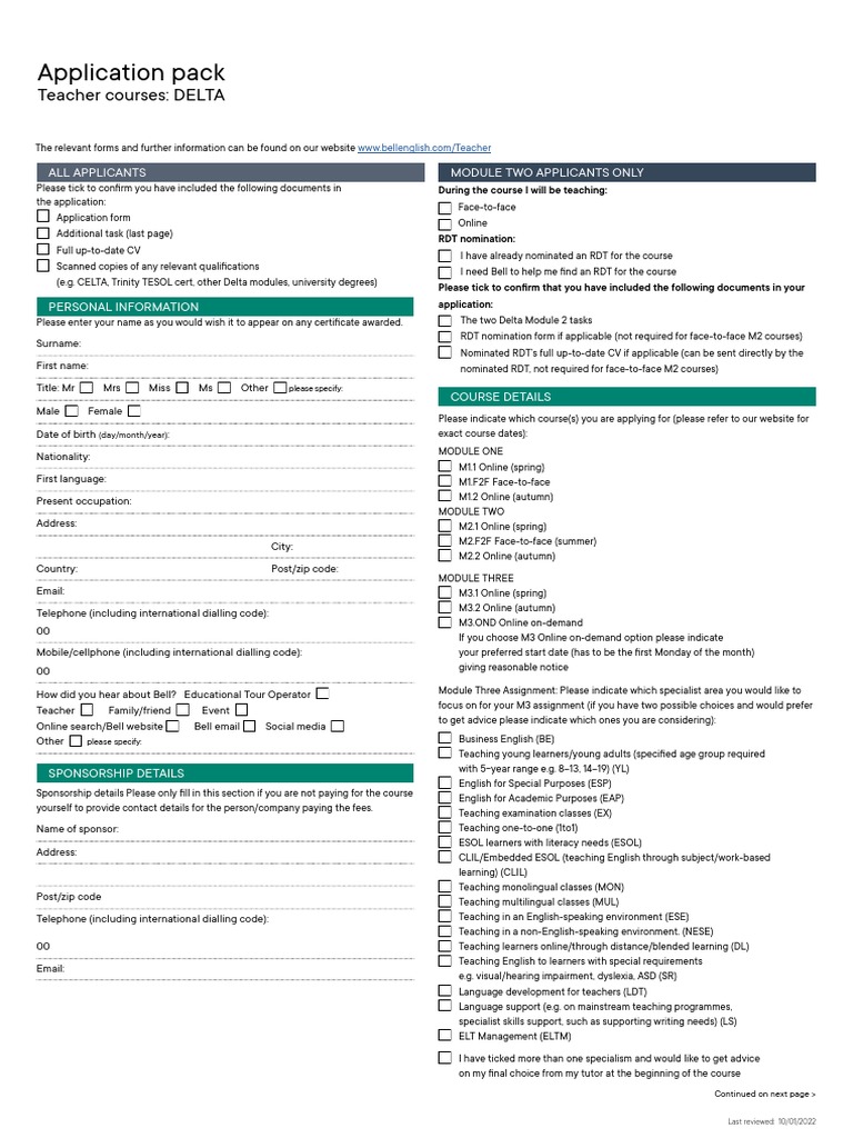 Application Pack - DELTA - Application Pack | PDF | Cognition | Learning