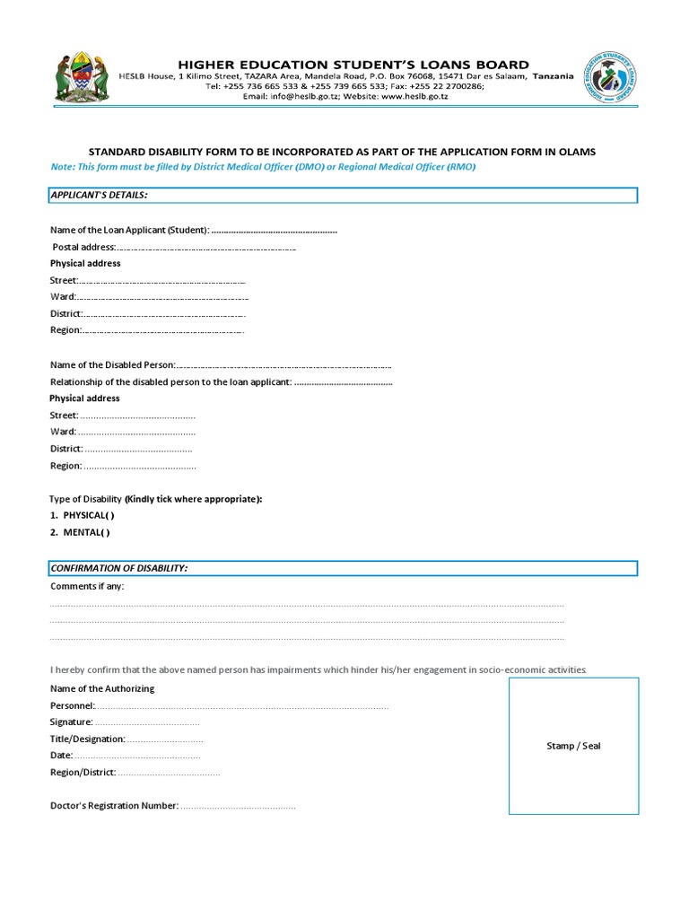 Disability Form | PDF