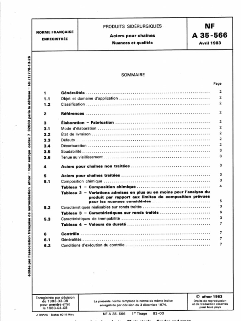 NF A 35-566 - Avril 1983 PDF | PDF