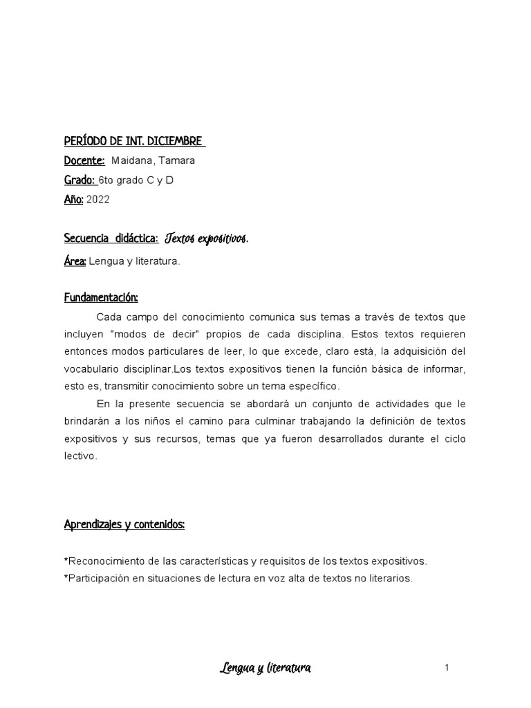 Textos Expositivos 6to | PDF