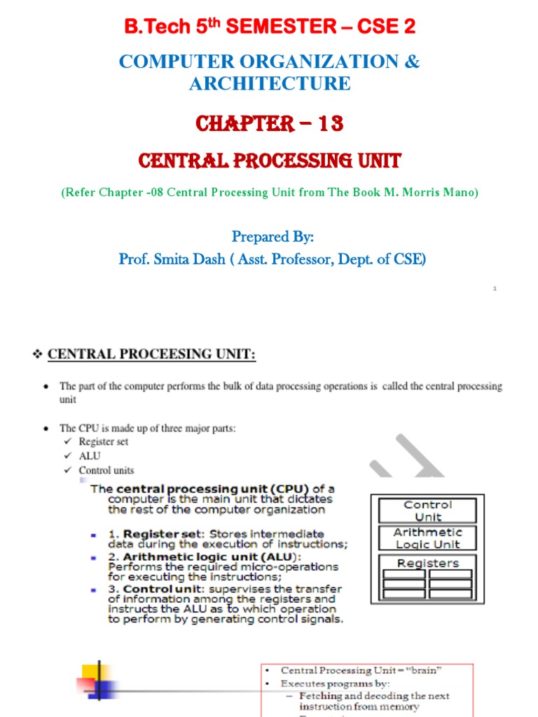 Chapter 13 Central Processing Unit Pdf Central Processing Unit Integrated Circuit