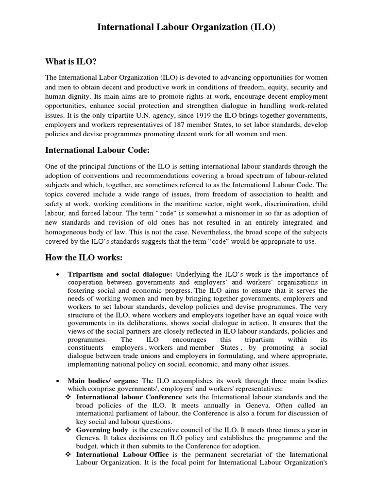 2 Ilo | PDF | International Labour Organization | Labour Law