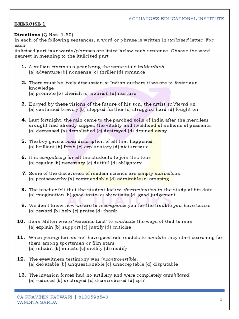 Synonyms and Antonyms PDF | PDF | History