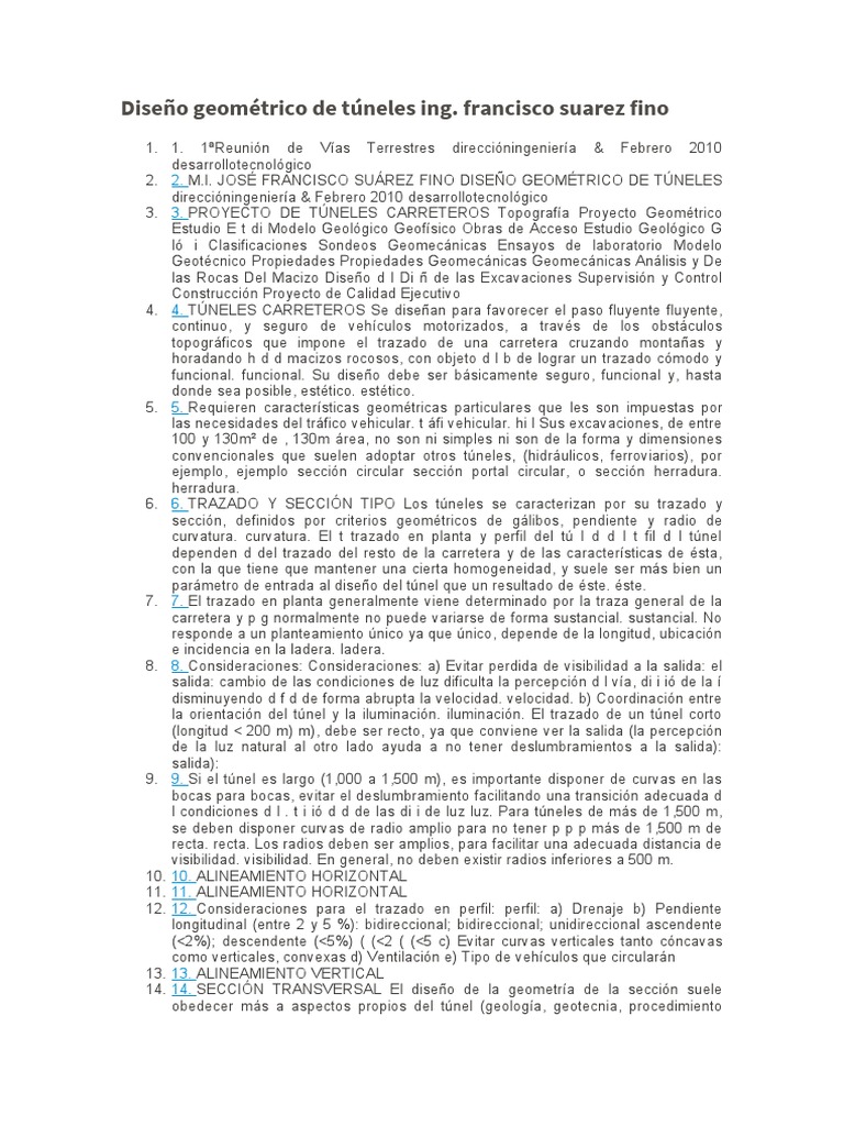 Diseño Geométrico de Túneles Ing | PDF | Túnel | La carretera