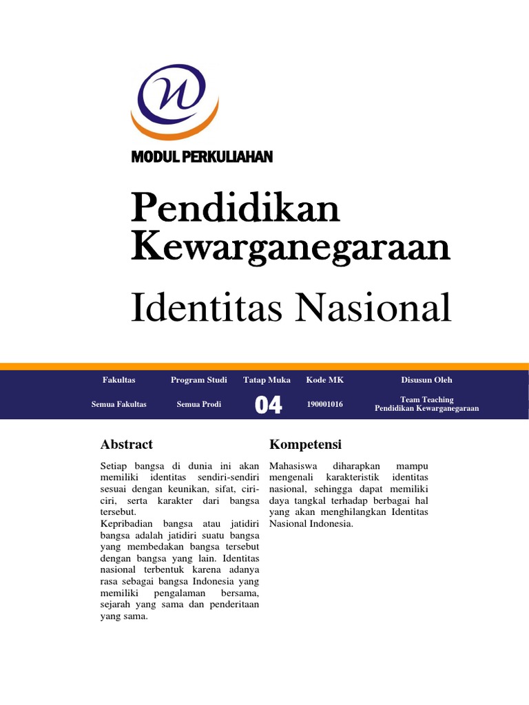 Modul 4 - Identitas Nasional - Pertemuan Ke 4 | PDF