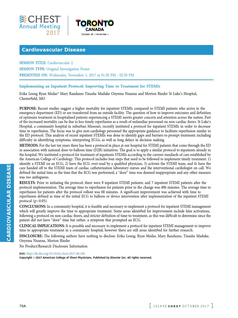 Abstract Chest | PDF | Myocardial Infarction | Patient