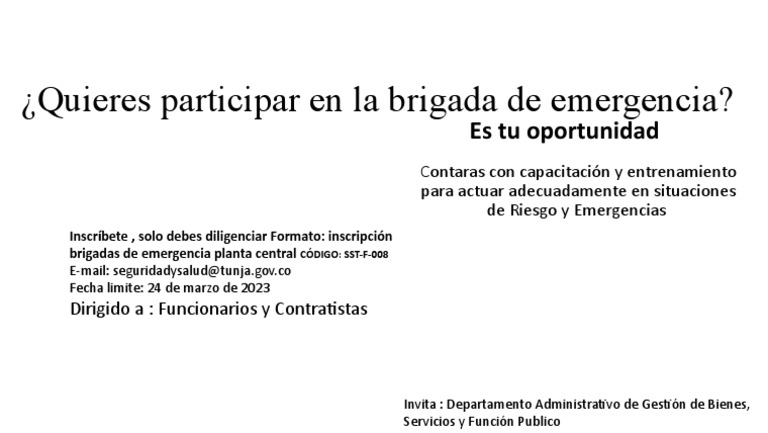 Invitación Brigada de Emergencia | PDF